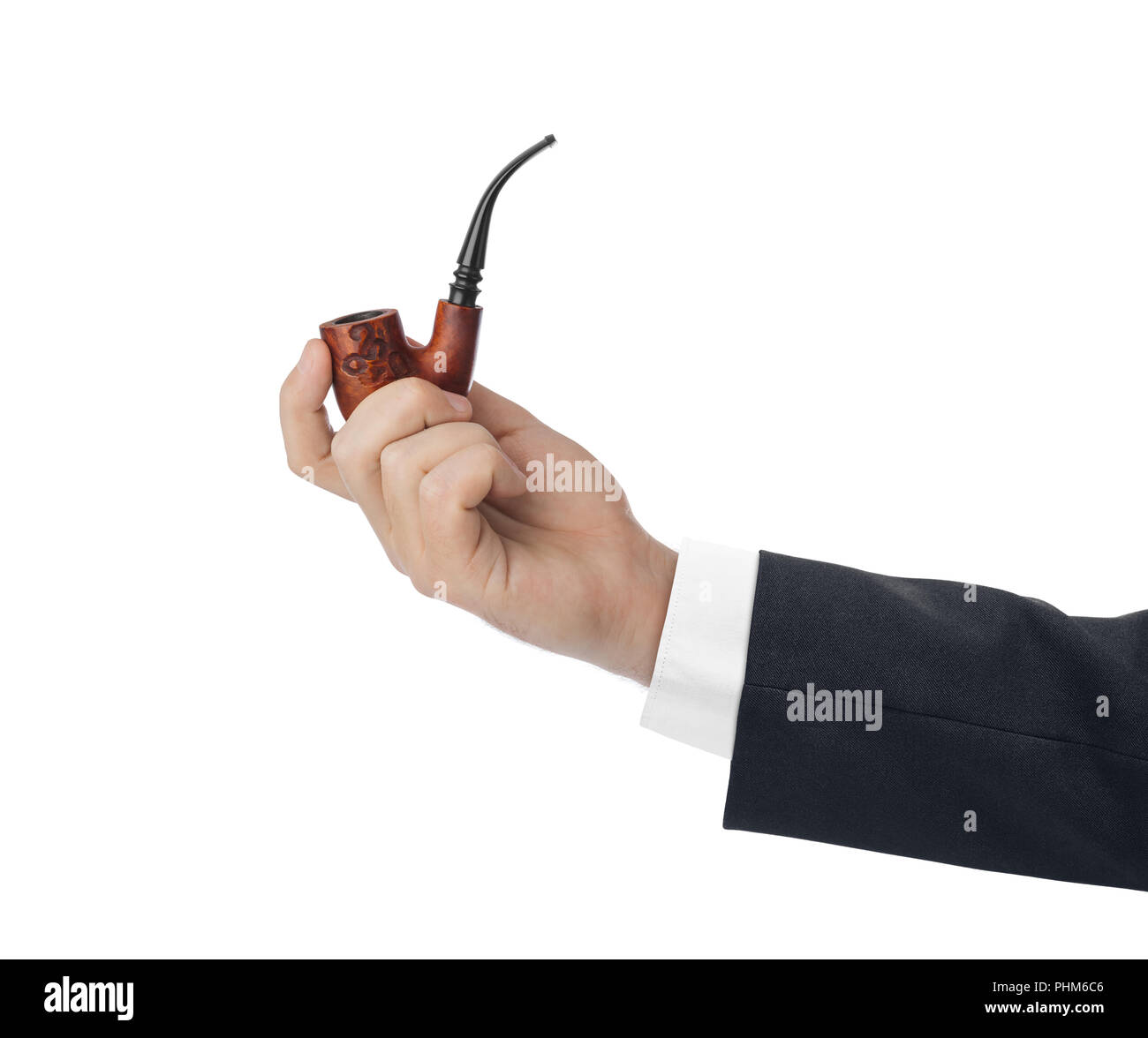 Hand with smoking pipe Stock Photo - Alamy