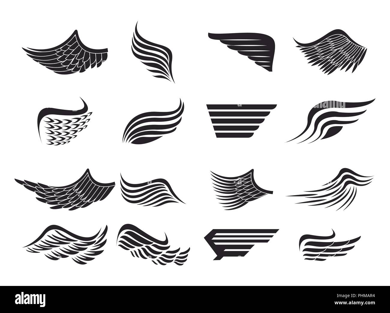 Set of wings emblems Stock Vector Image & Art - Alamy
