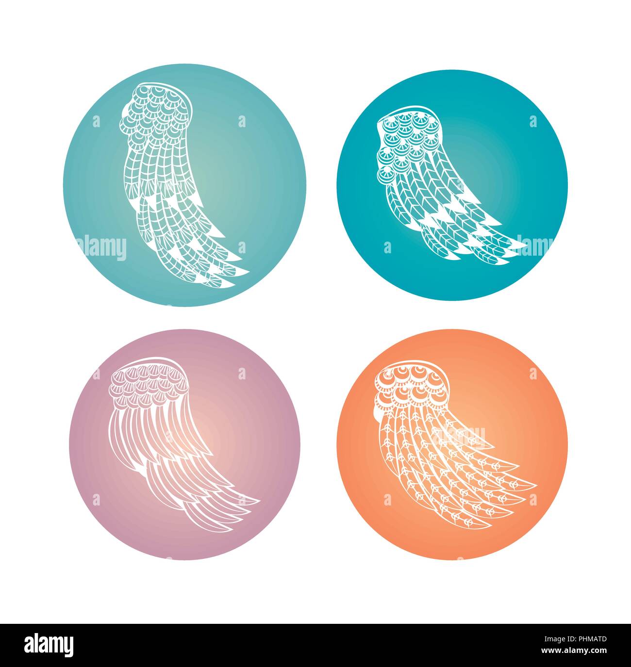 Set of round wings collections Stock Vector Image & Art - Alamy