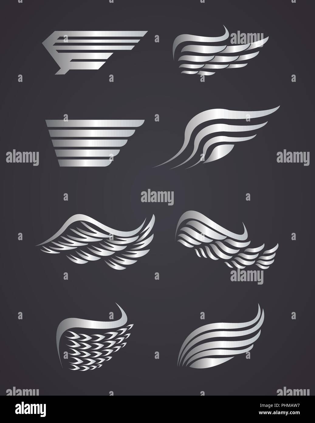 Set of wings emblems Stock Vector Image & Art - Alamy