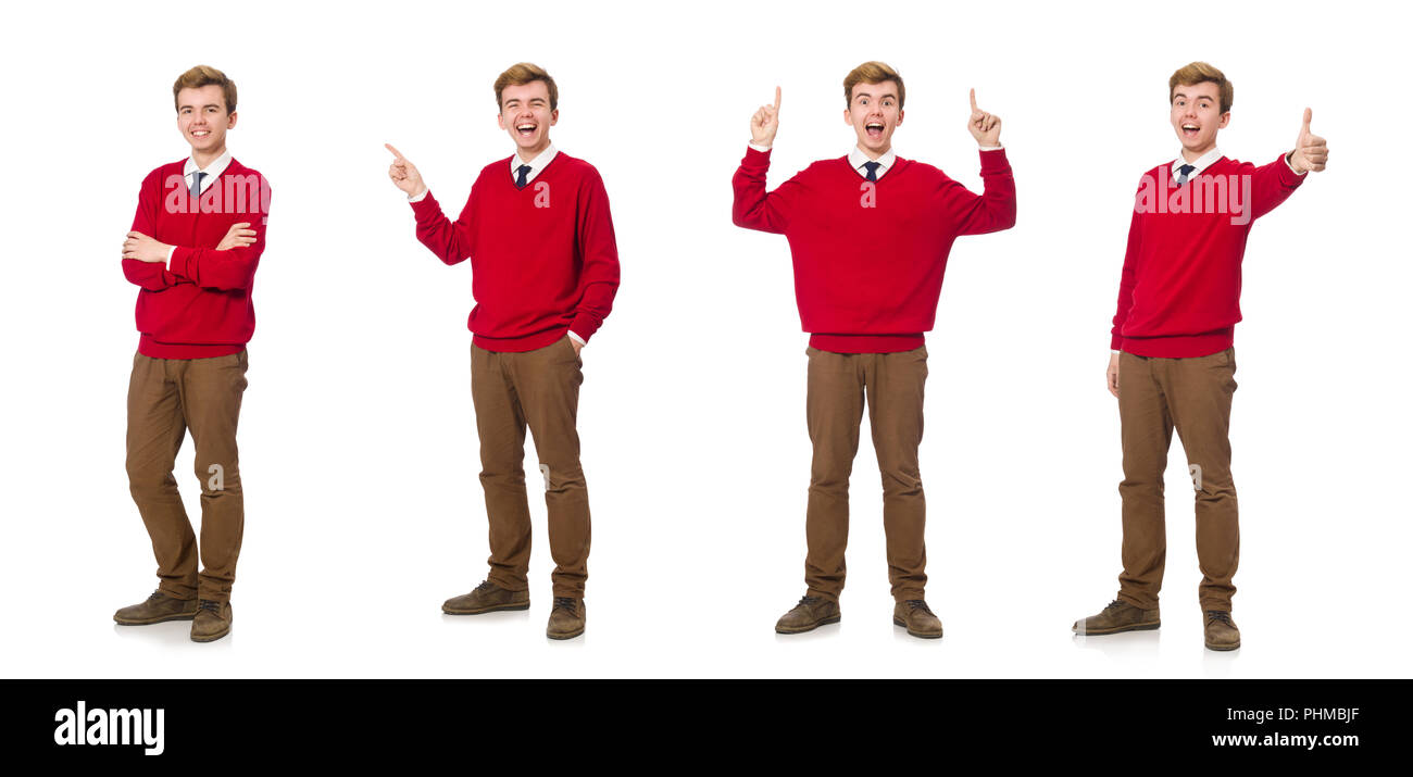 Student isolated on white Stock Photo - Alamy