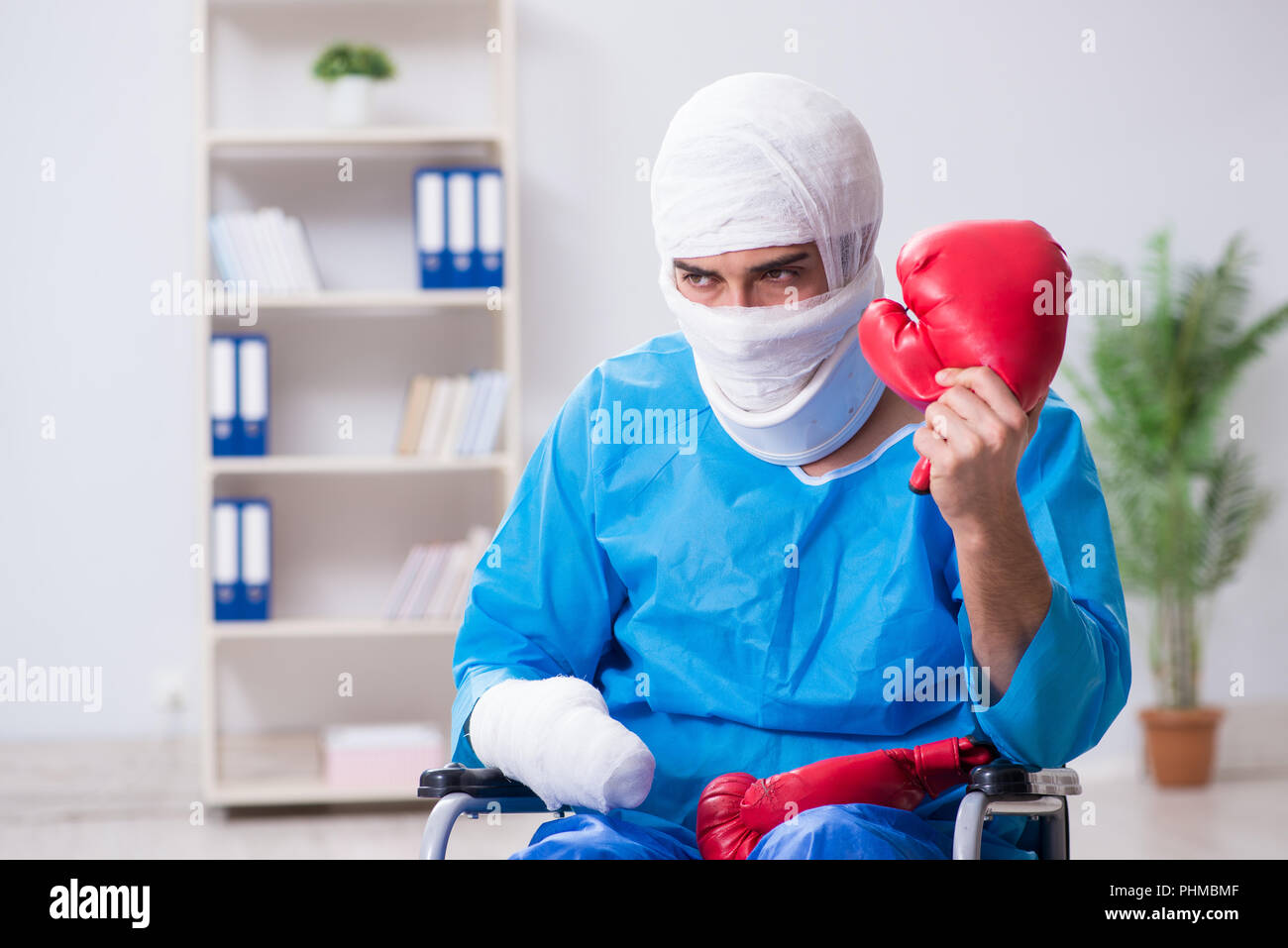 Injured boxer recovering in hospital Stock Photo - Alamy