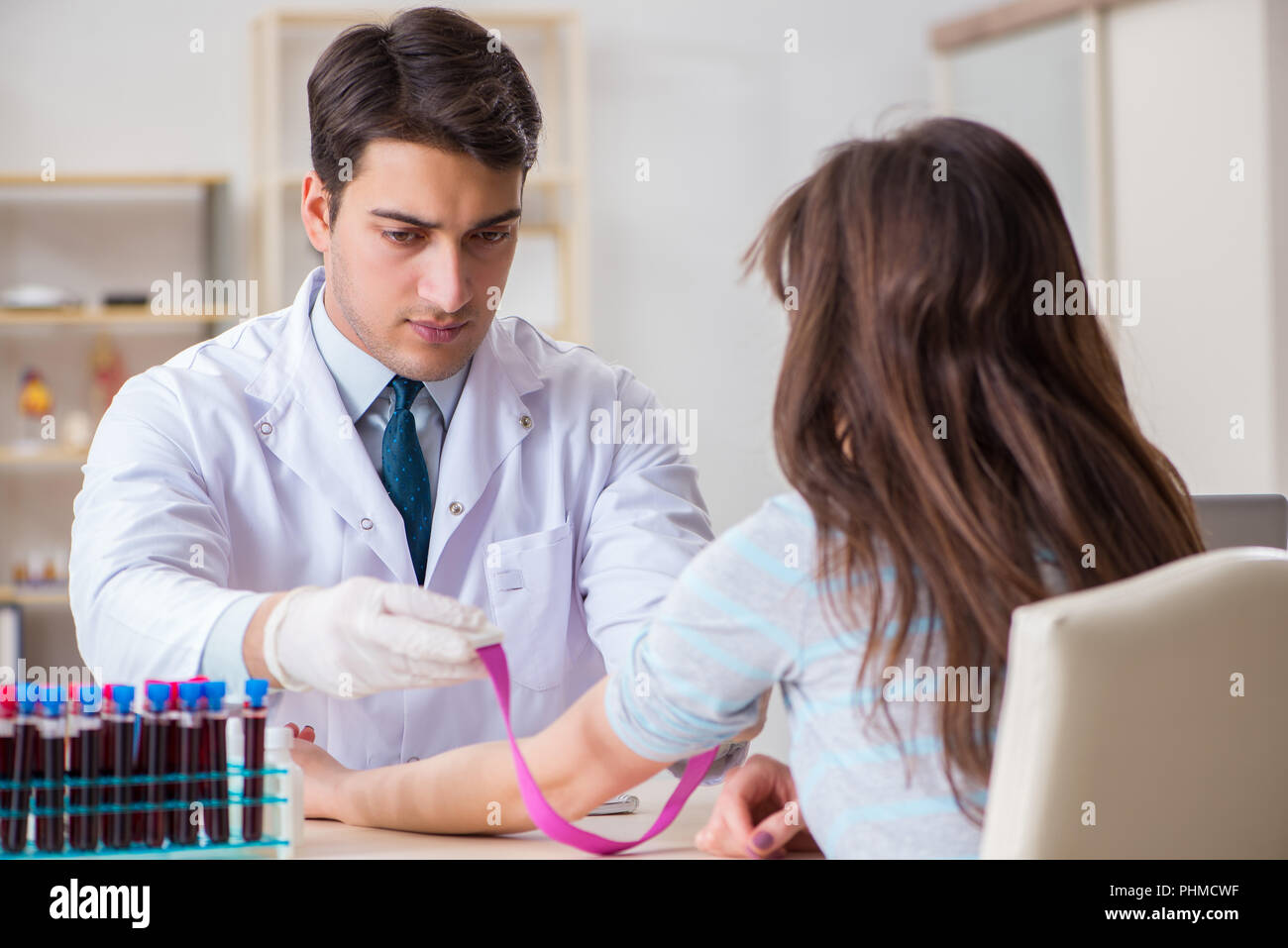 Patient during blood test sampling procedure taken for analysis Stock ...
