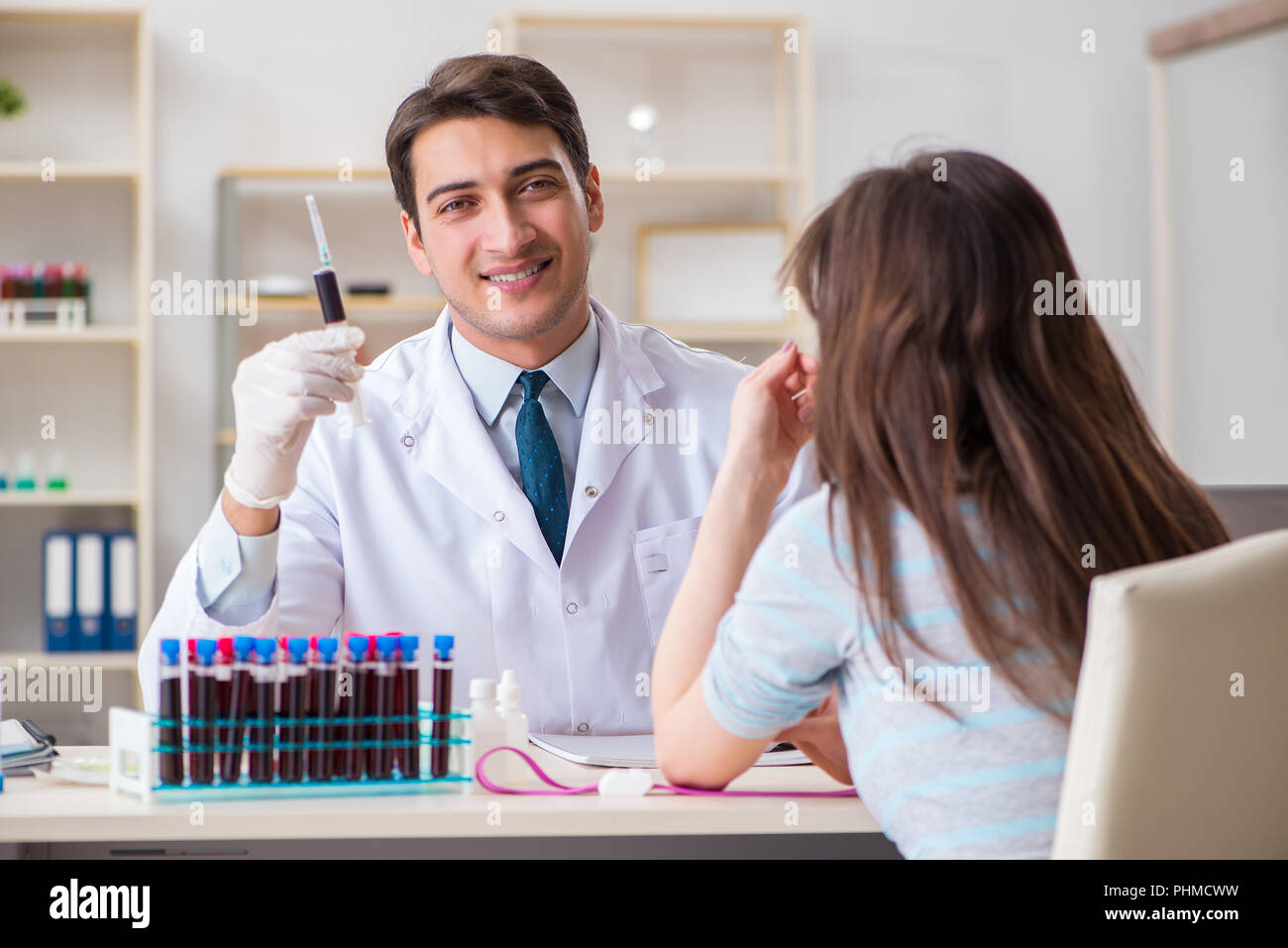 Patient during blood test sampling procedure taken for analysis Stock ...