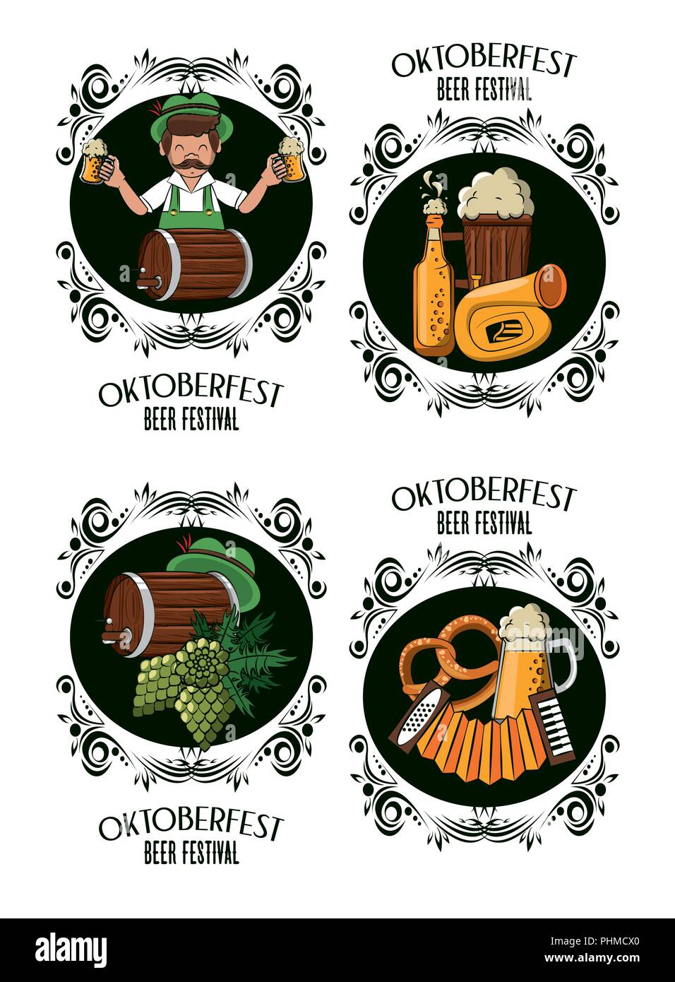 Set of oktober festival emblems Stock Vector Image & Art - Alamy