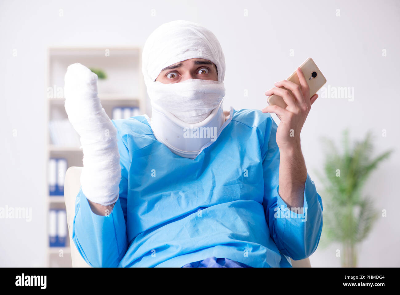 Man suffering from multiple broken bones and fractures Stock Photo - Alamy