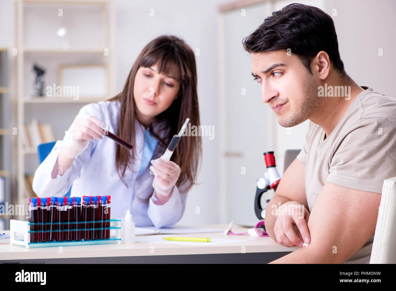 Patient during blood test sampling procedure taken for analysis Stock ...