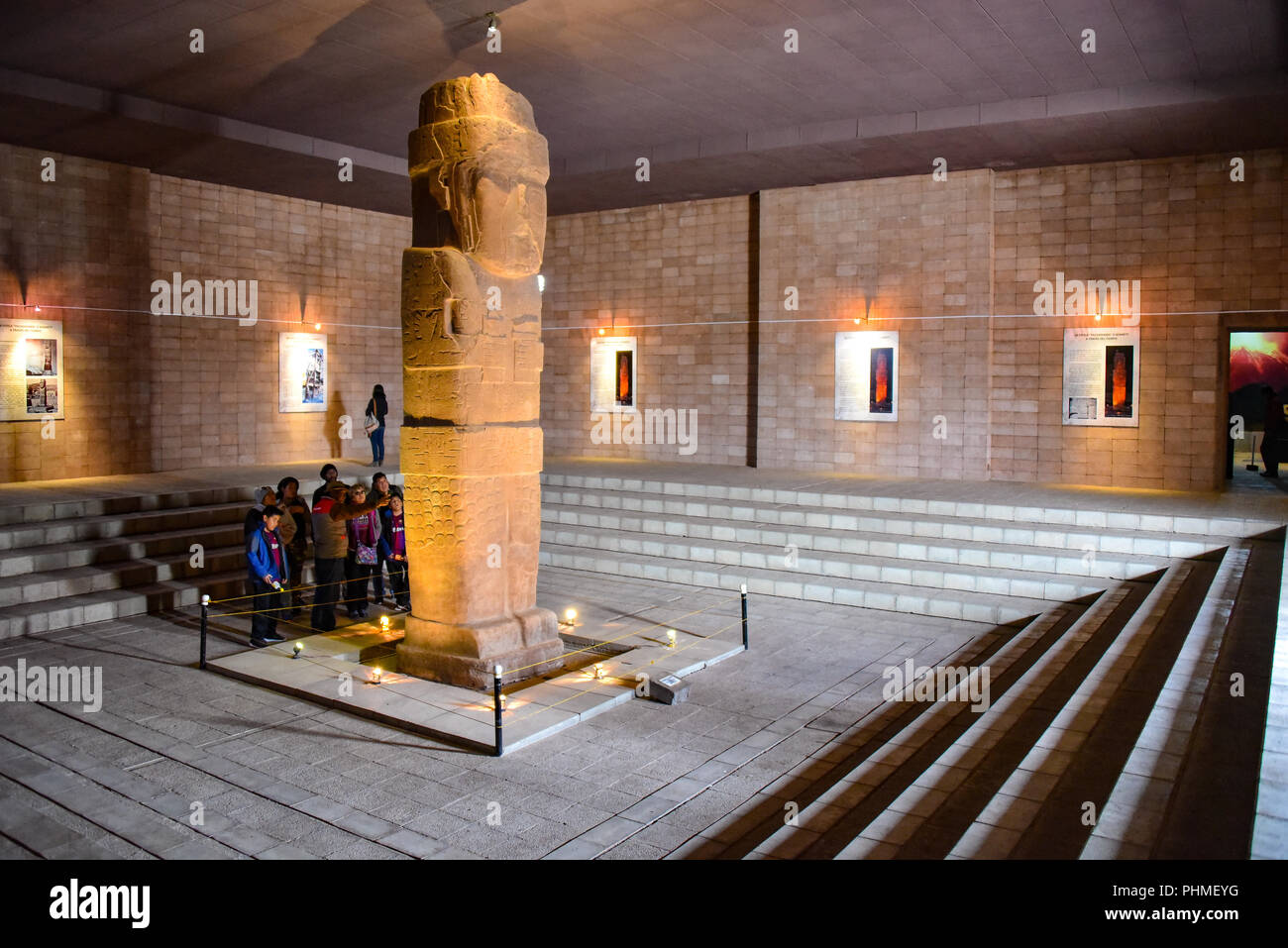 The Bennett Monolith, an ancient stone statue, on display in the ...