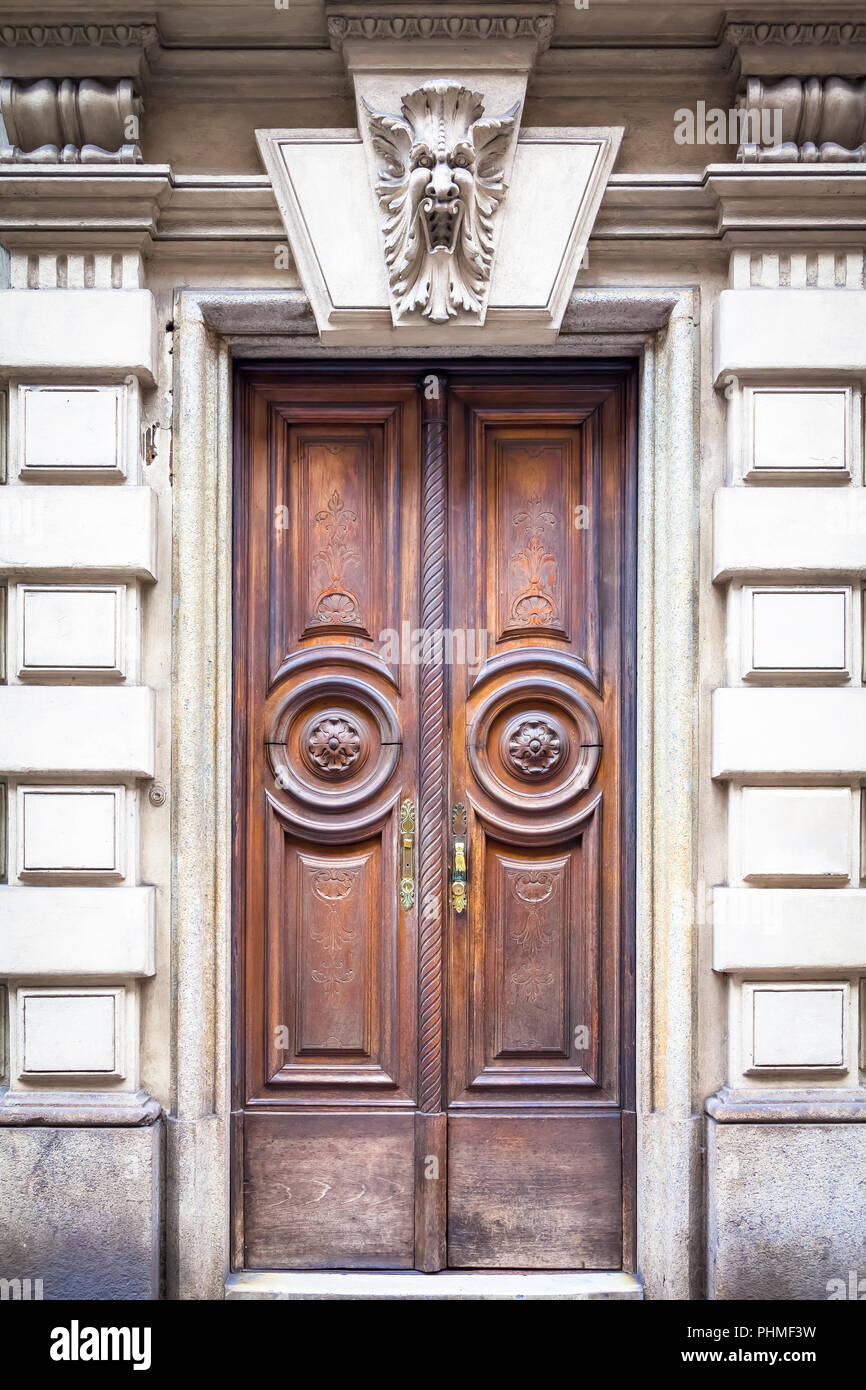 Mysterious wooden door Stock Photo - Alamy