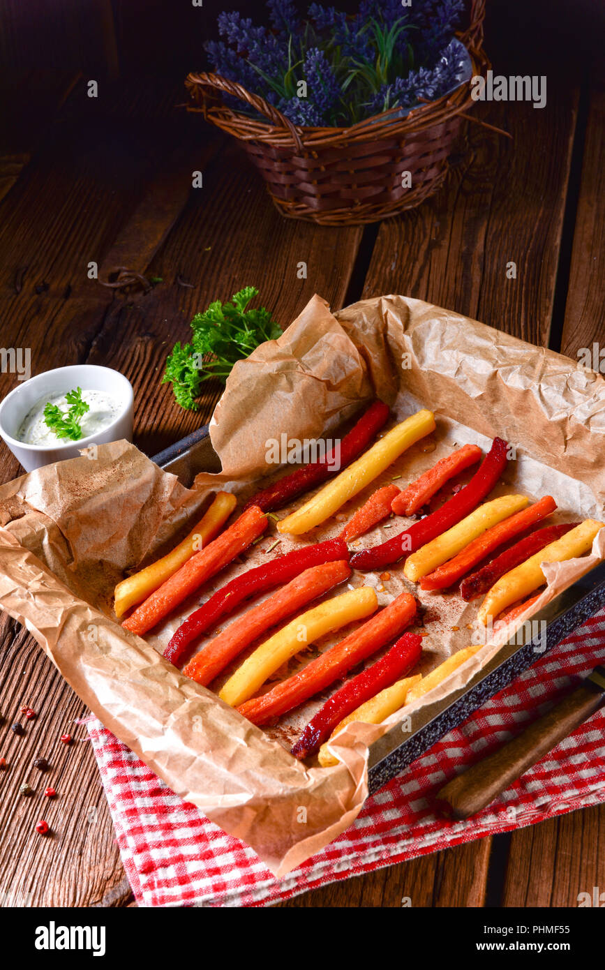 colorful vegetable fries from the oven Stock Photo - Alamy