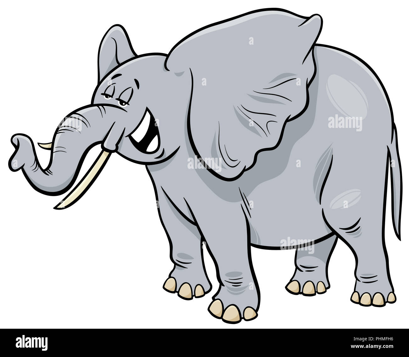 African gray elephant animal cartoon character Stock Photo - Alamy