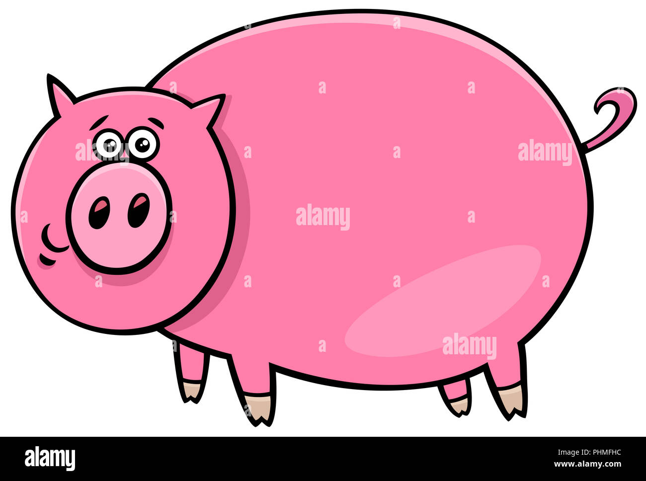funny comic pig character cartoon illustration Stock Photo - Alamy