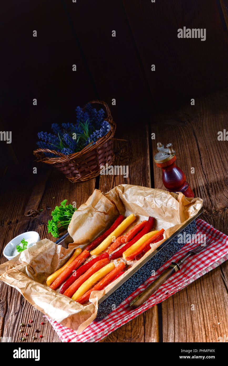 colorful vegetable fries from the oven Stock Photo - Alamy
