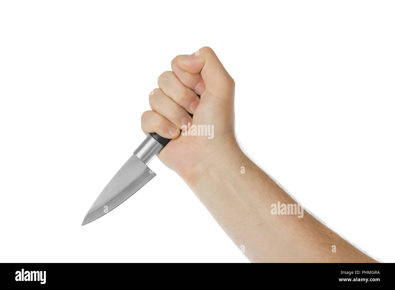 Hand with knife Stock Photo - Alamy