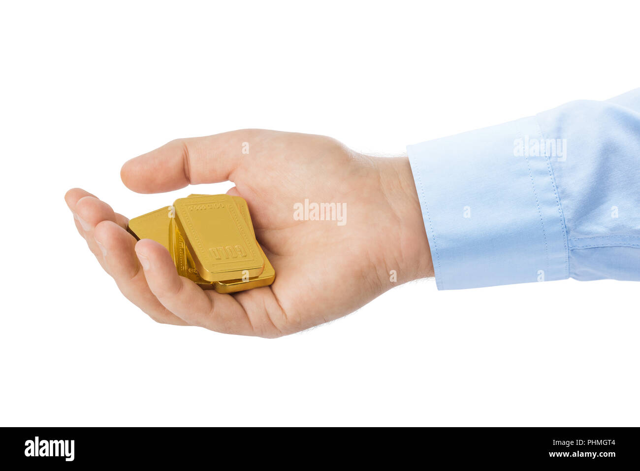 Holding gold bars hi-res stock photography and images - Alamy