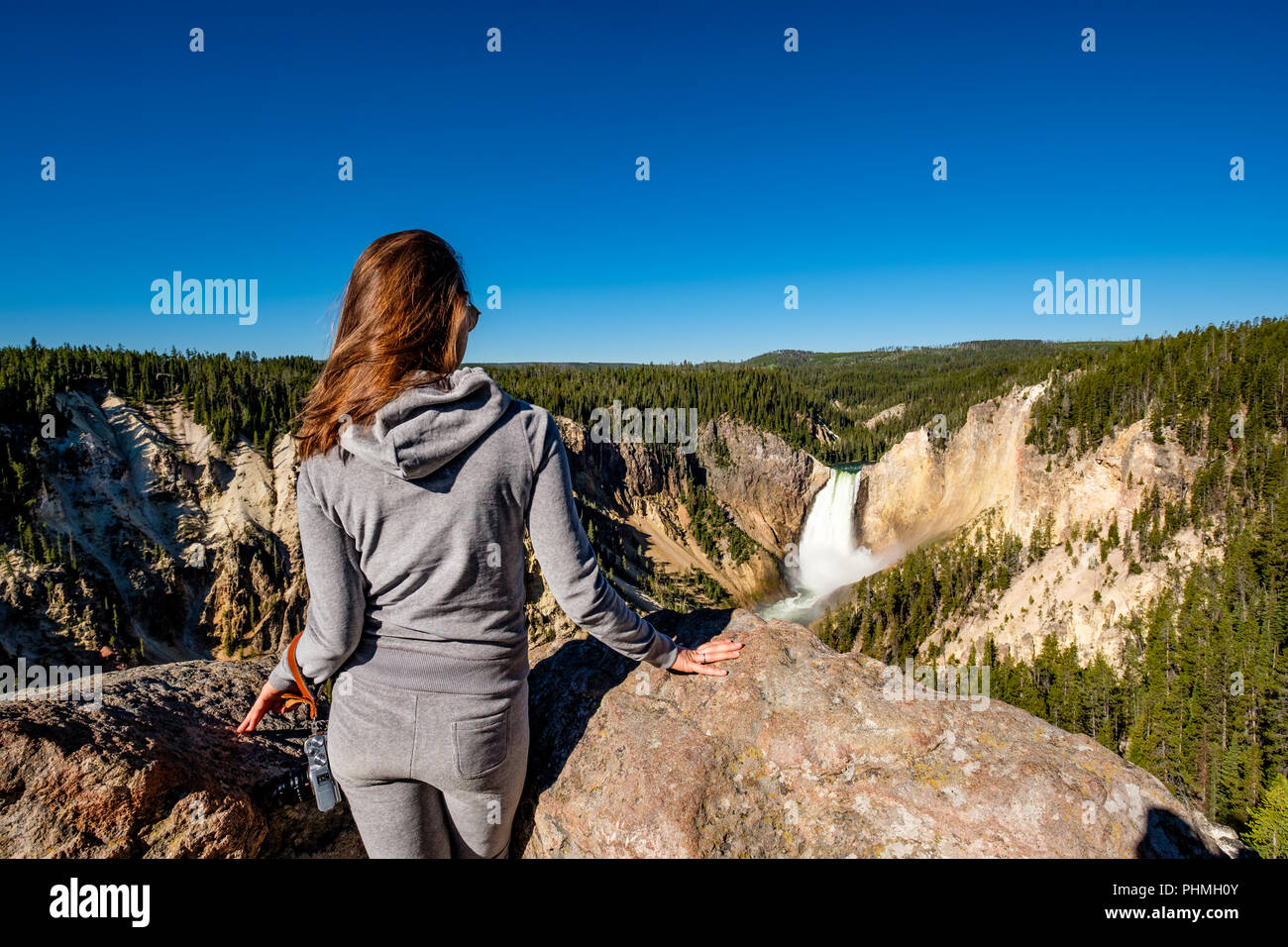 Yellowstone waterfall hike hi-res stock photography and images - Alamy