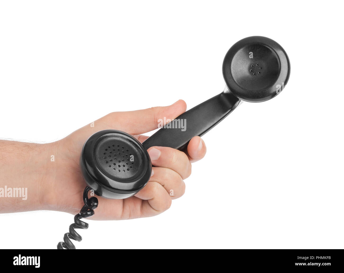 Telephone receiver in hand Stock Photo - Alamy