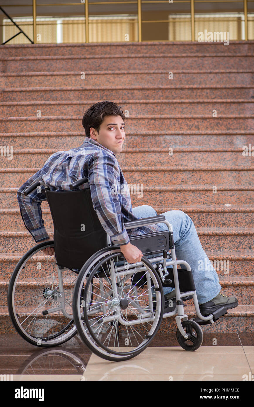 Wheelchair on staircase hi-res stock photography and images - Alamy