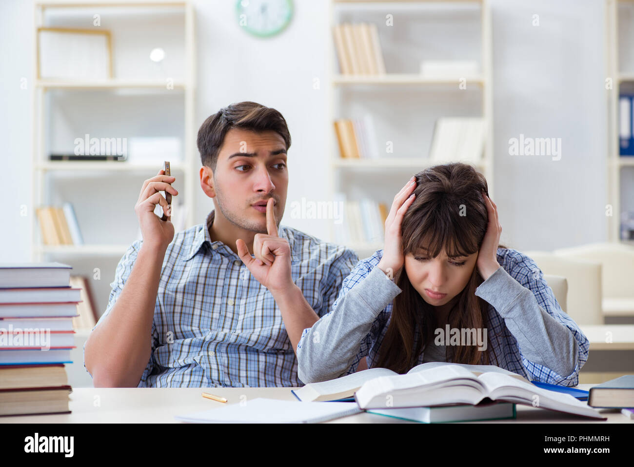 Students sitting and studying in classroom college Stock Photo - Alamy