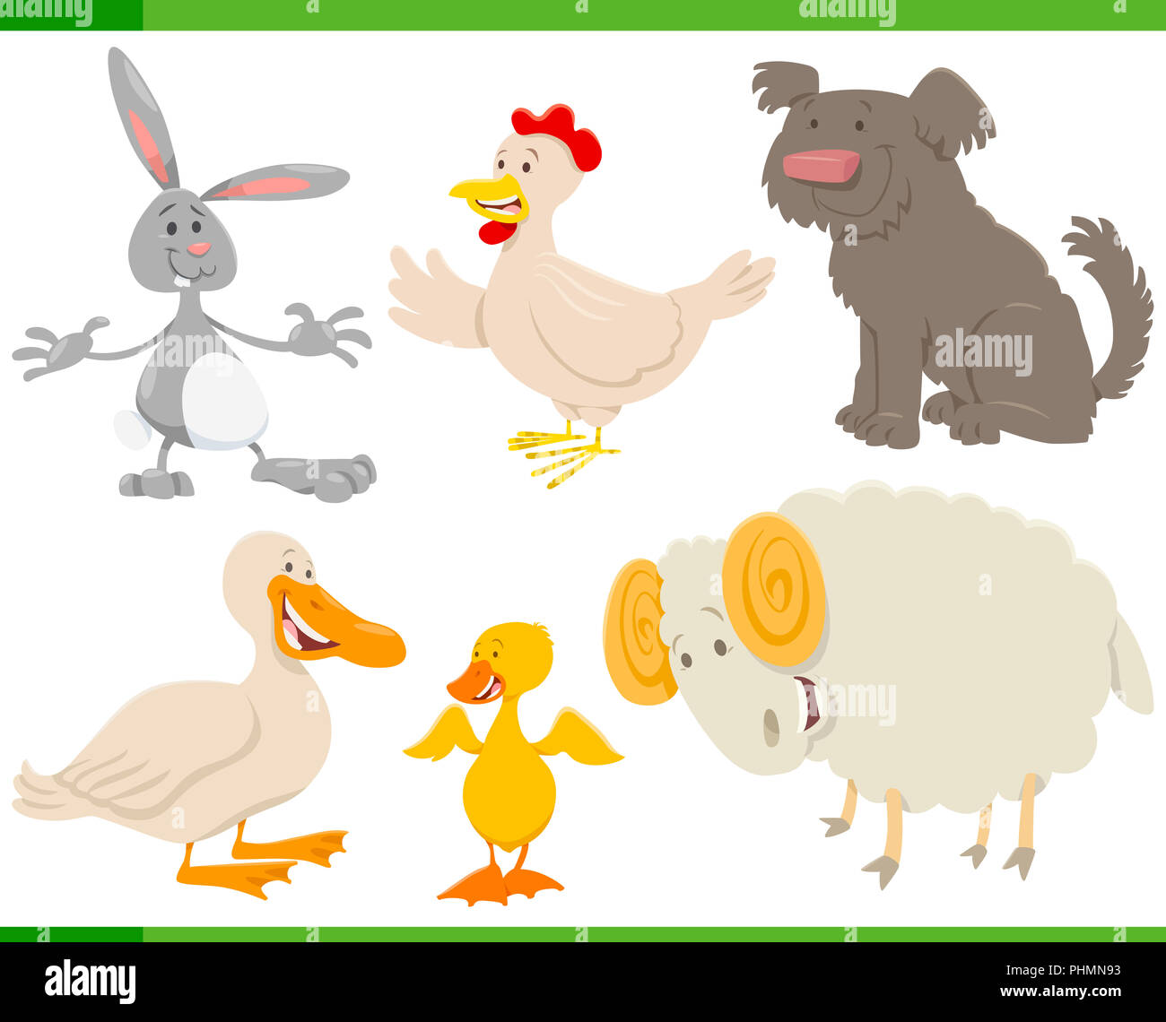cartoon farm animal characters set Stock Photo - Alamy