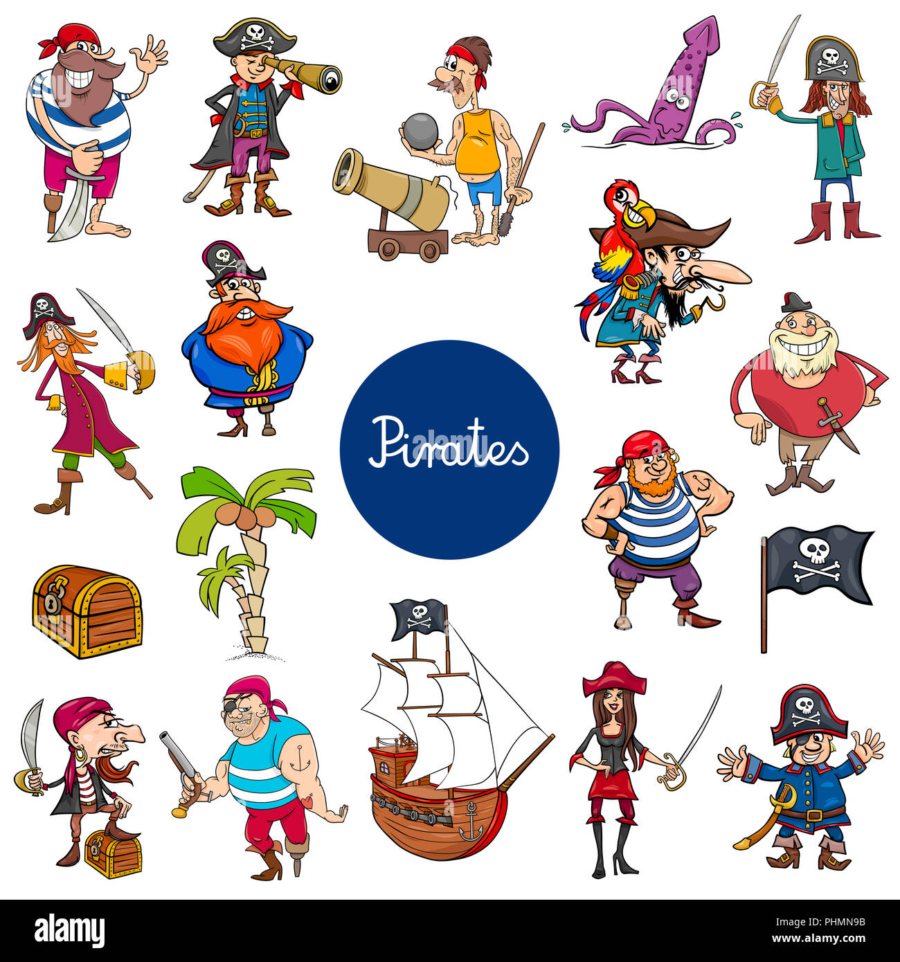 cartoon pirates fantasy characters set Stock Photo - Alamy