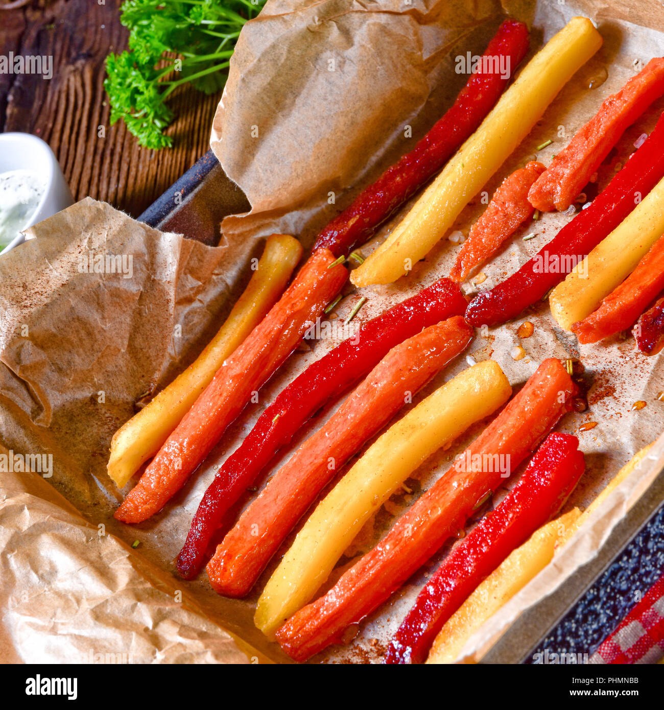 colorful vegetable fries from the oven Stock Photo - Alamy