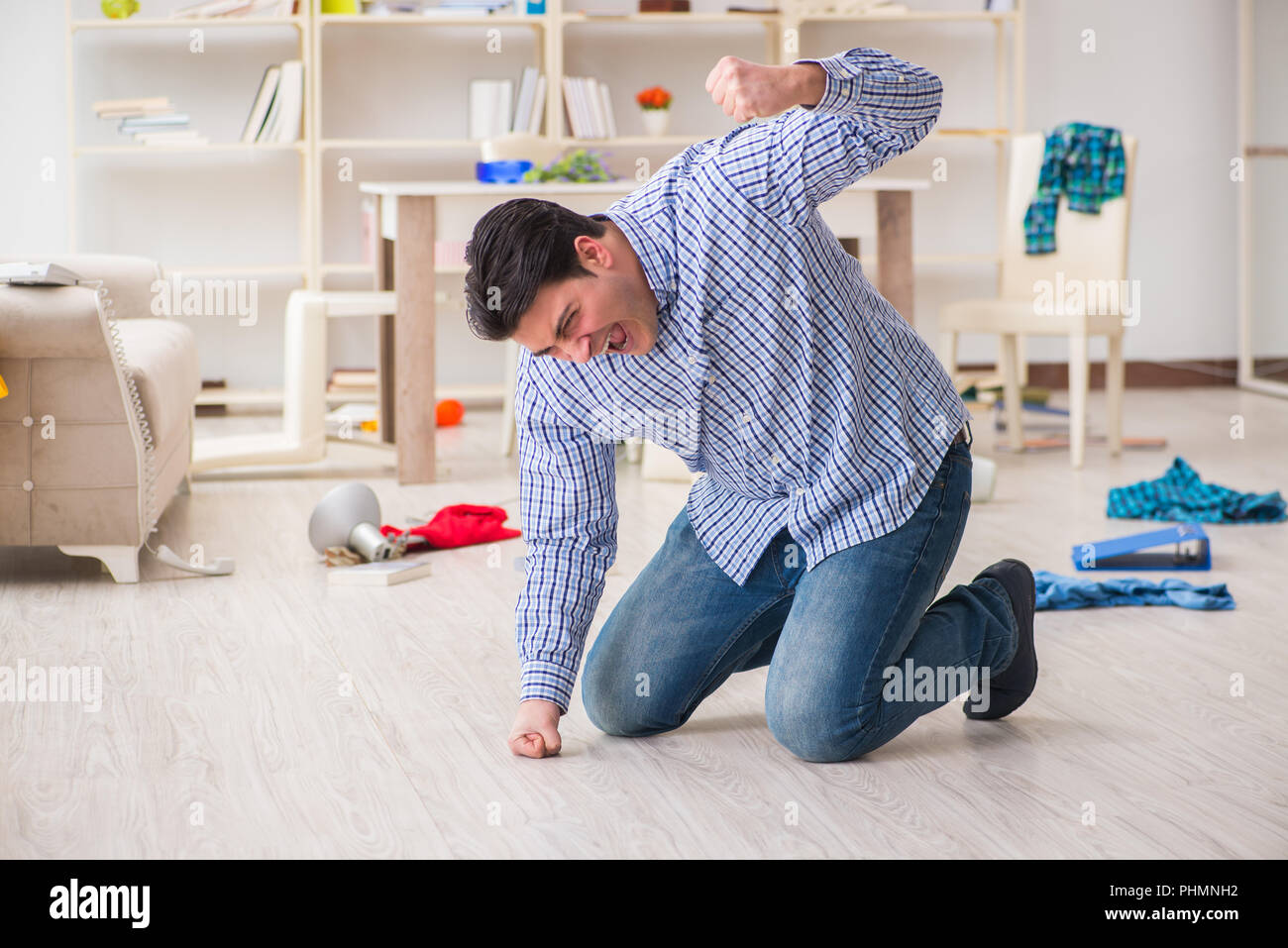 Man found his house after burglary robbed by burglars Stock Photo - Alamy
