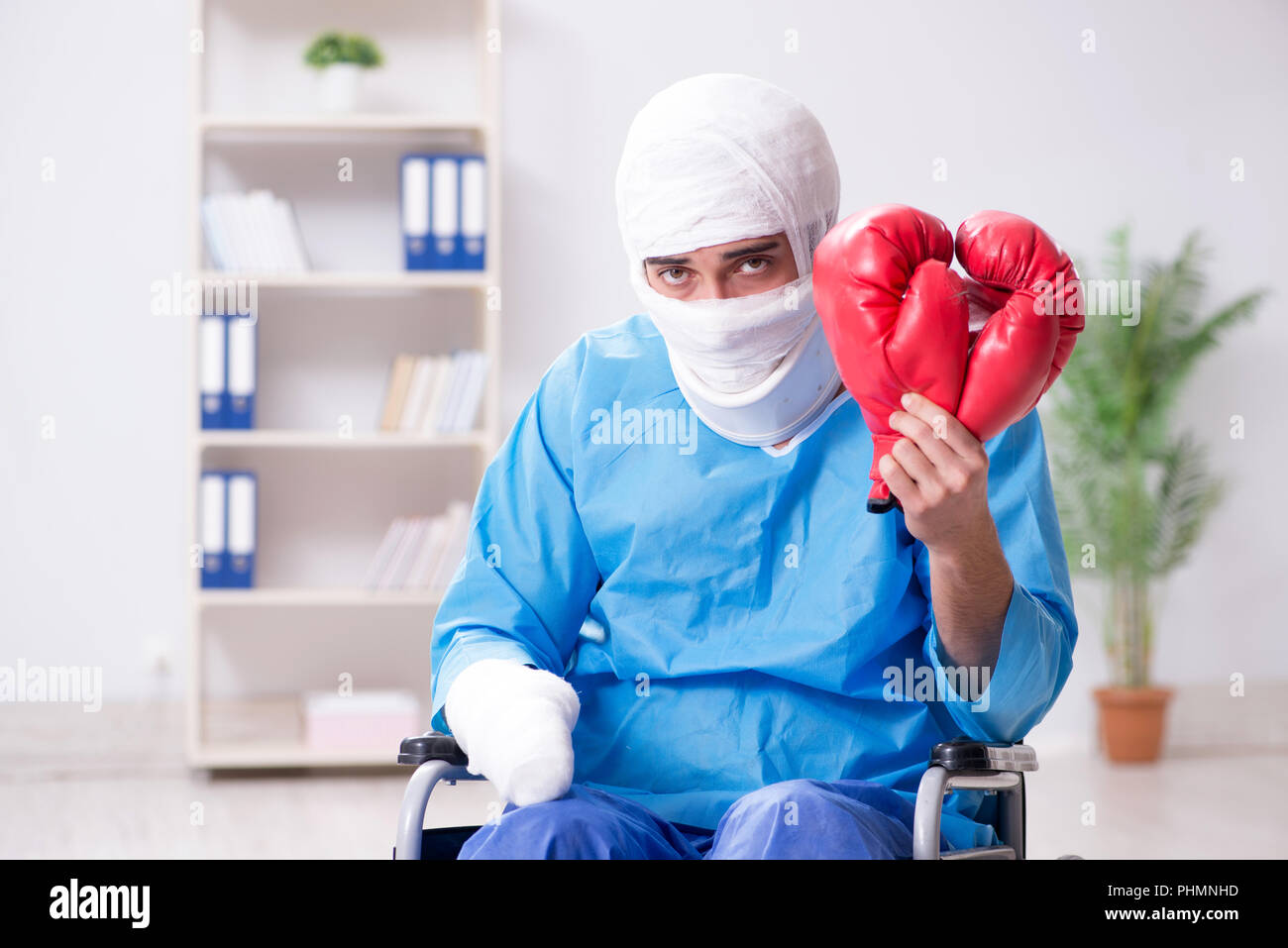 Injured boxer recovering in hospital Stock Photo - Alamy