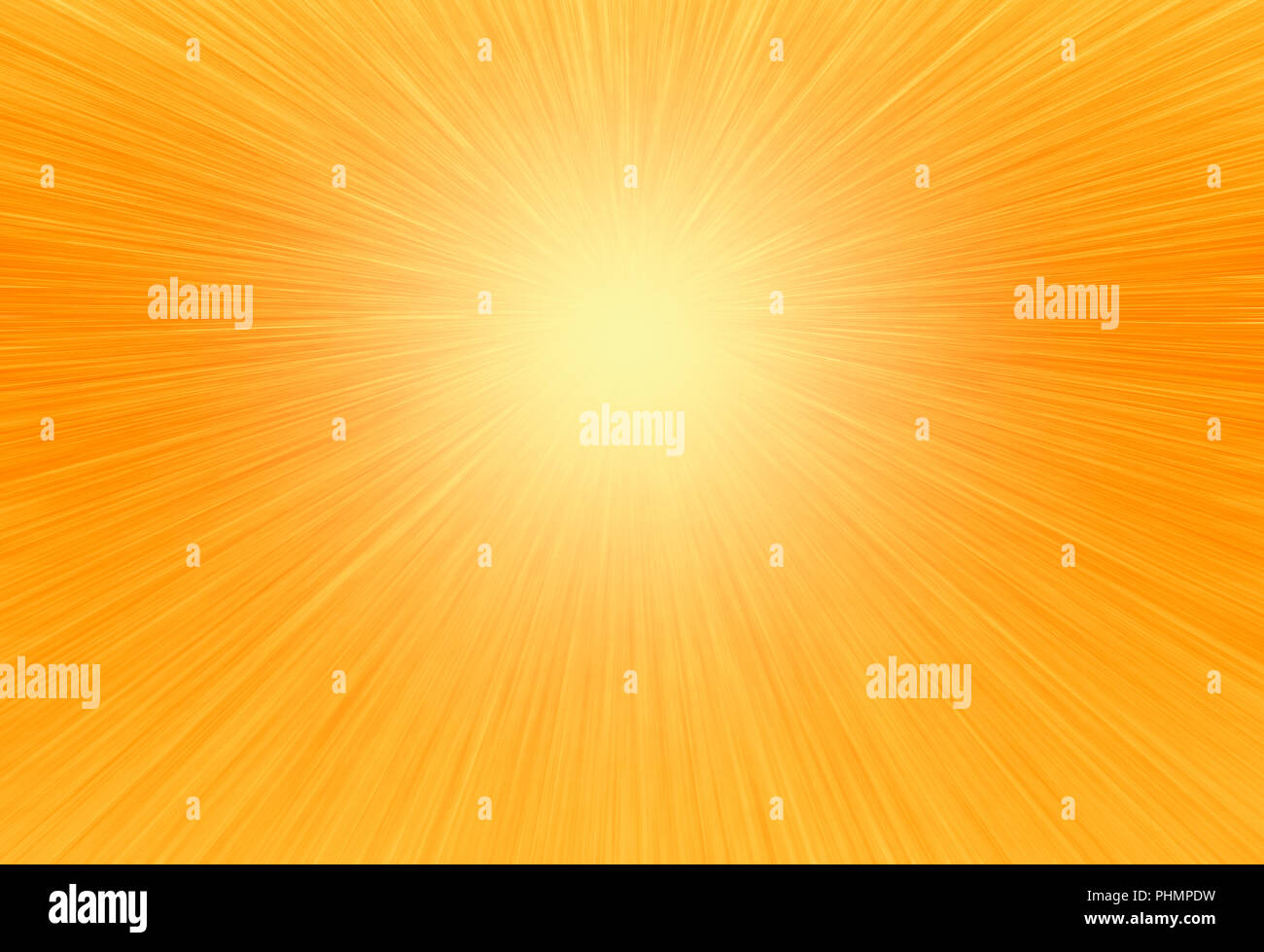Bright Sunny yellow orange rays background banner with copy space for ...