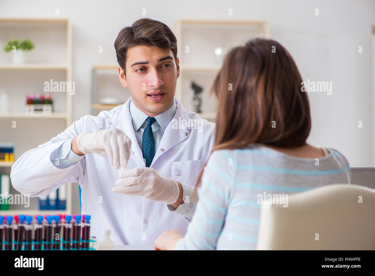 Patient during blood test sampling procedure taken for analysis Stock ...
