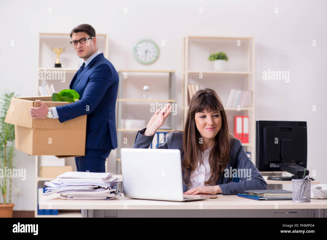 Person being fired from his work Stock Photo - Alamy