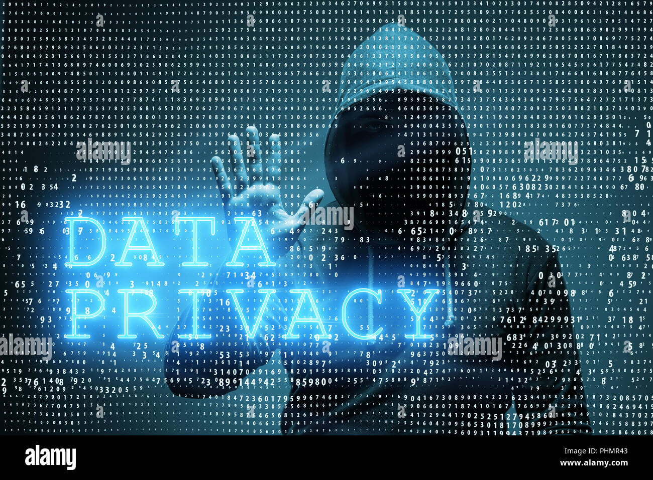 Data privacy concept with hacker stealing personal information Stock ...