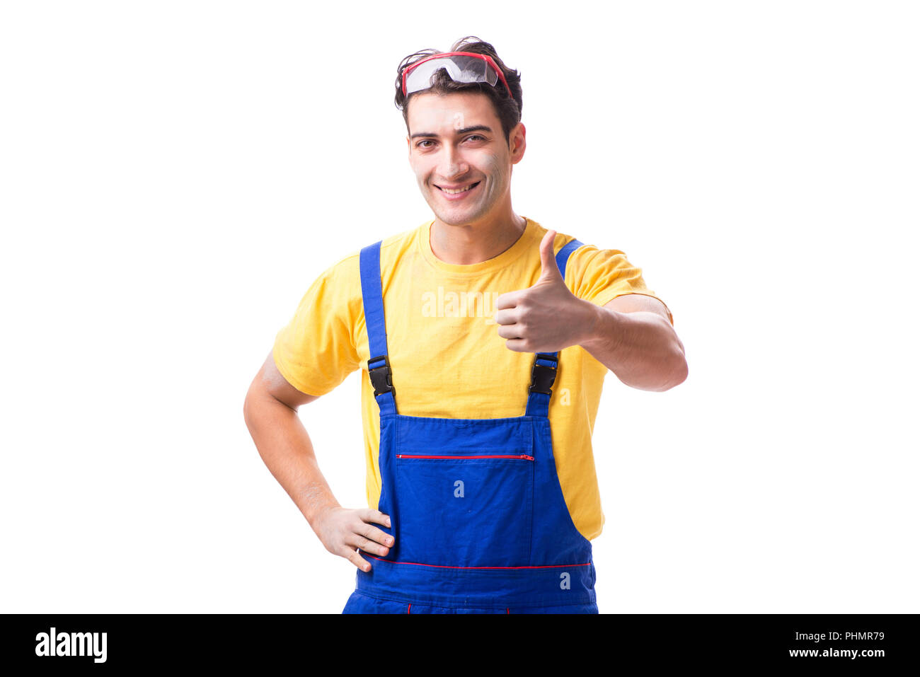 Contractor employee isolated on white background Stock Photo - Alamy