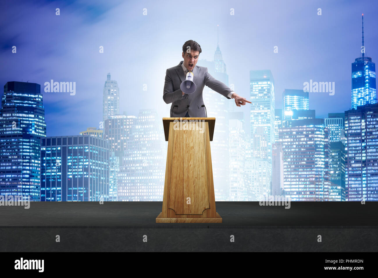 Angry speech podium hi-res stock photography and images - Alamy