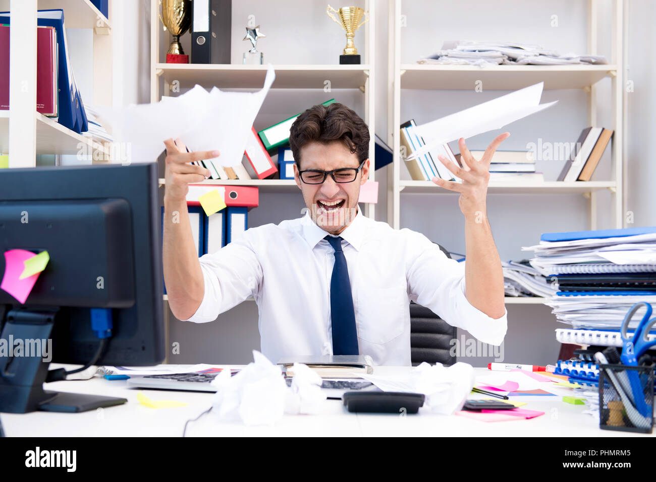 Angry and scary businessman in the office Stock Photo - Alamy