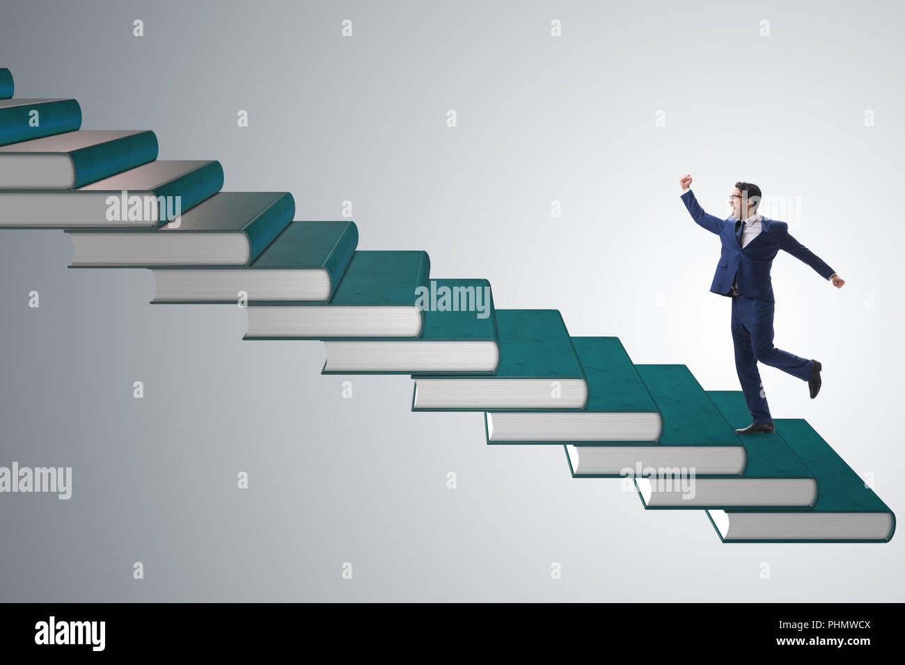 Climbing stairs with books hi-res stock photography and images - Alamy