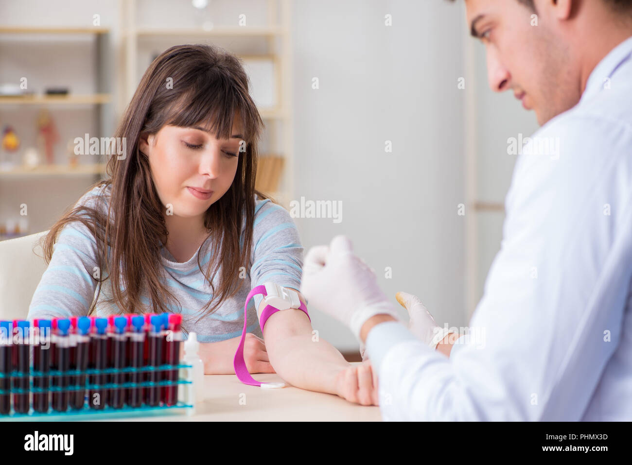 Patient during blood test sampling procedure taken for analysis Stock ...