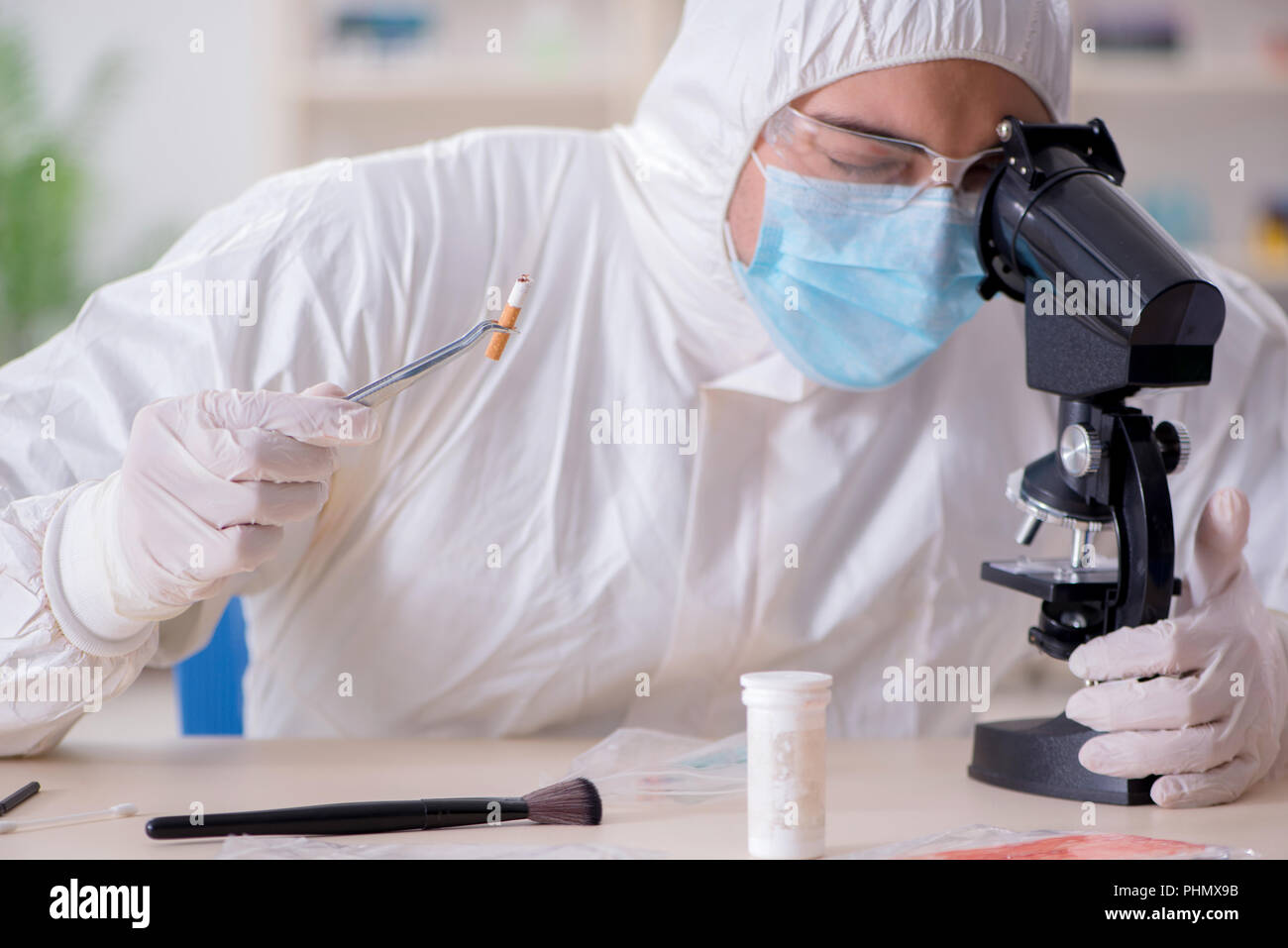 Forensics science mask technology police microscope hi-res stock ...