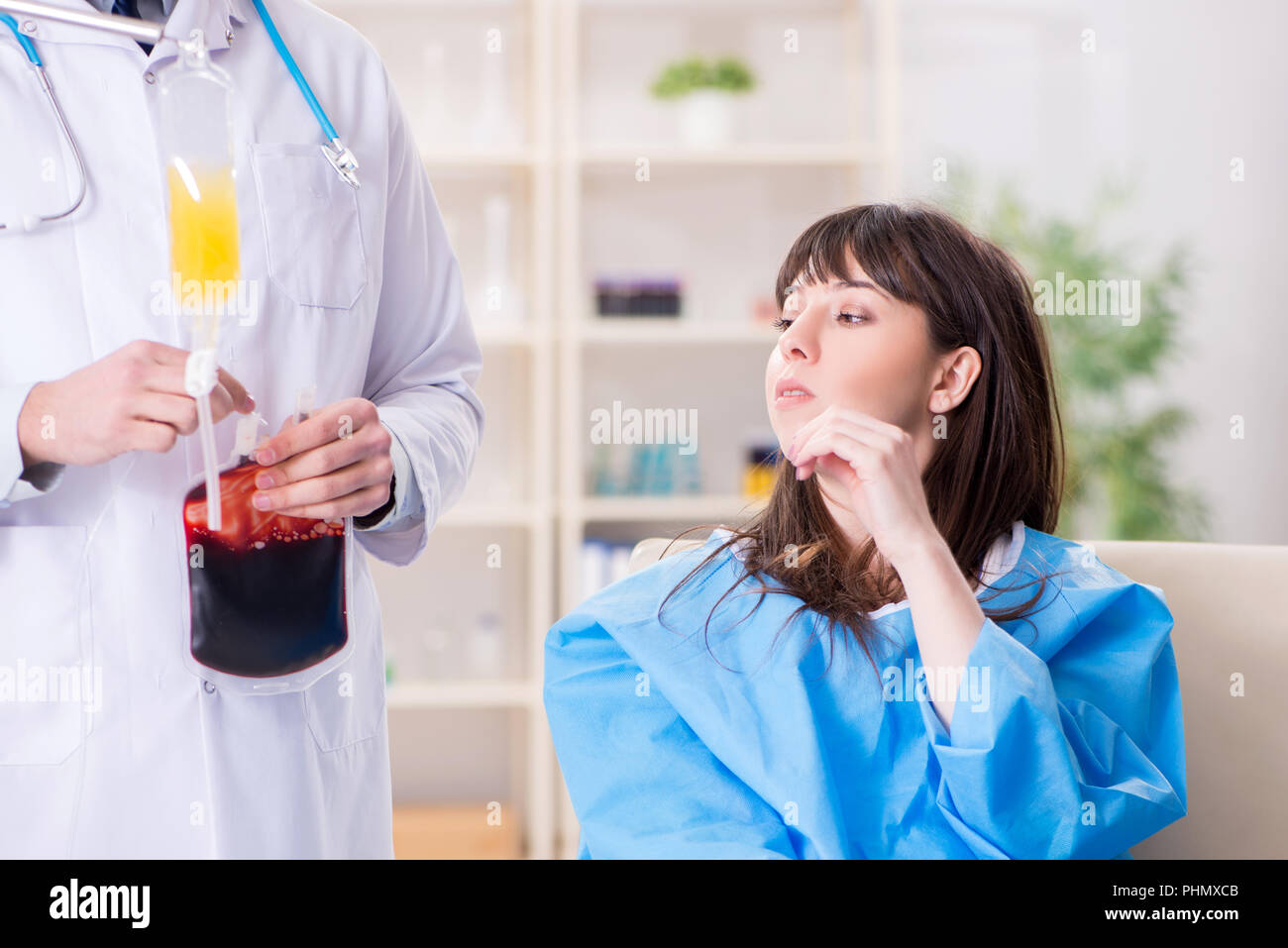 Doctor discussing blood transfusion with patient Stock Photo - Alamy