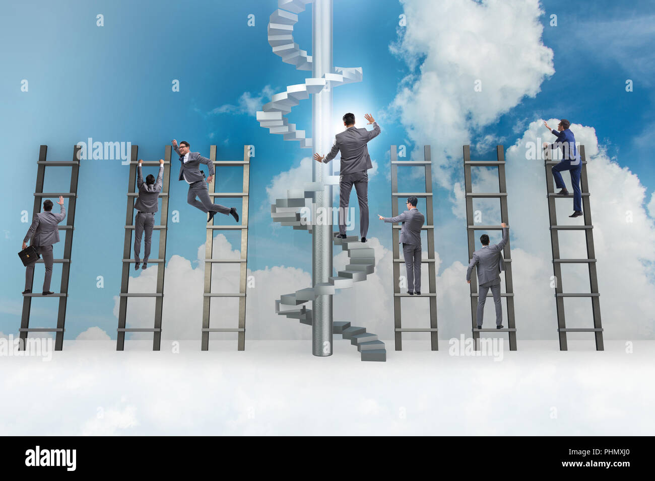 Competition concept with businessman beating competitors Stock Photo ...