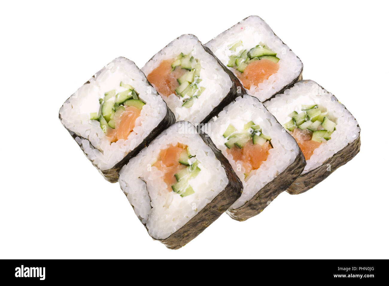 sushi roll isolated on white background without a shadow Stock Photo ...