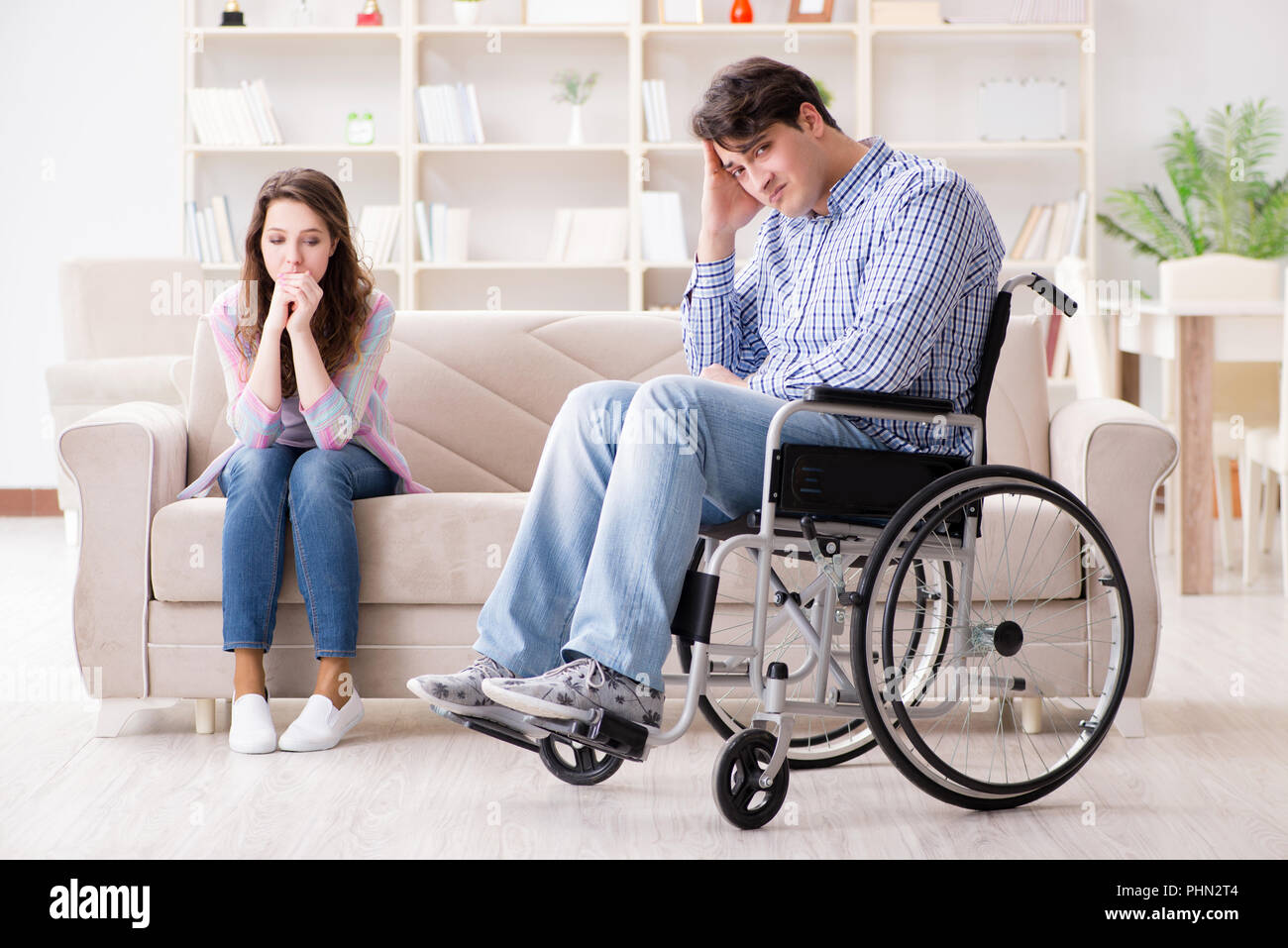 Desperate disabled person on wheelchair Stock Photo - Alamy