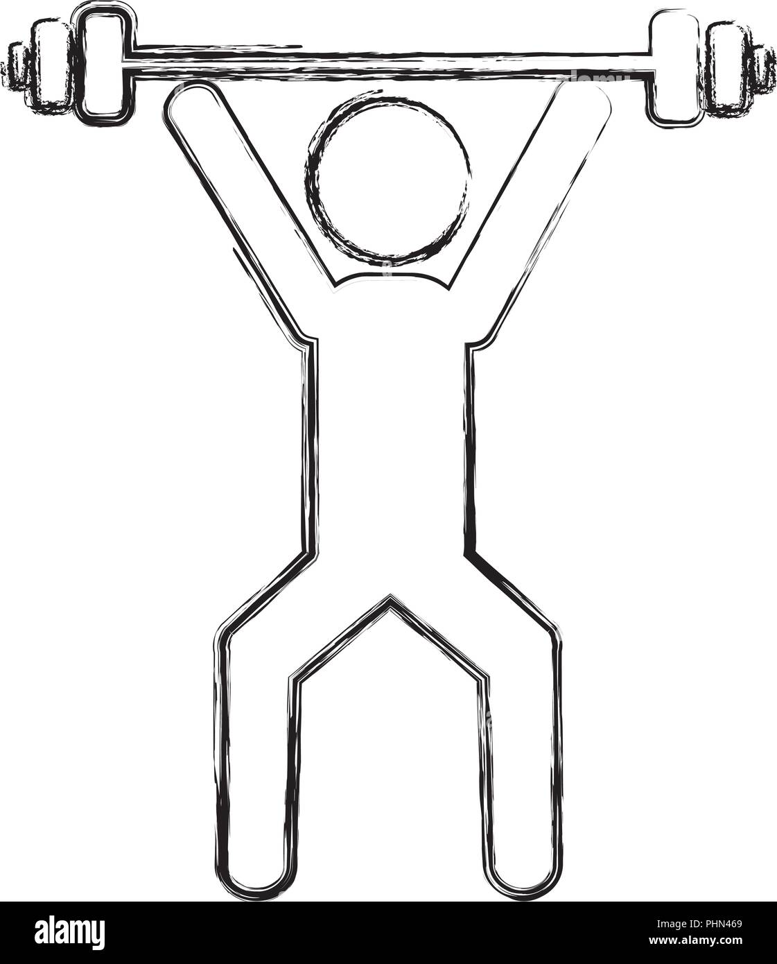 human silhouette lifting weight vector illustration design Stock Vector ...