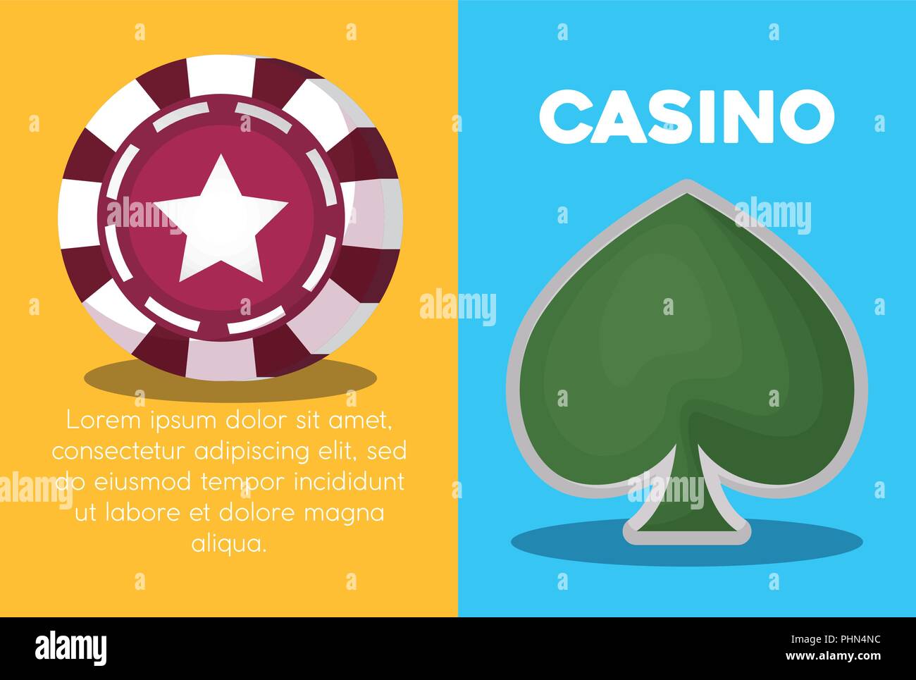 Infographic of casino concept with poker chip and spade icon over ...