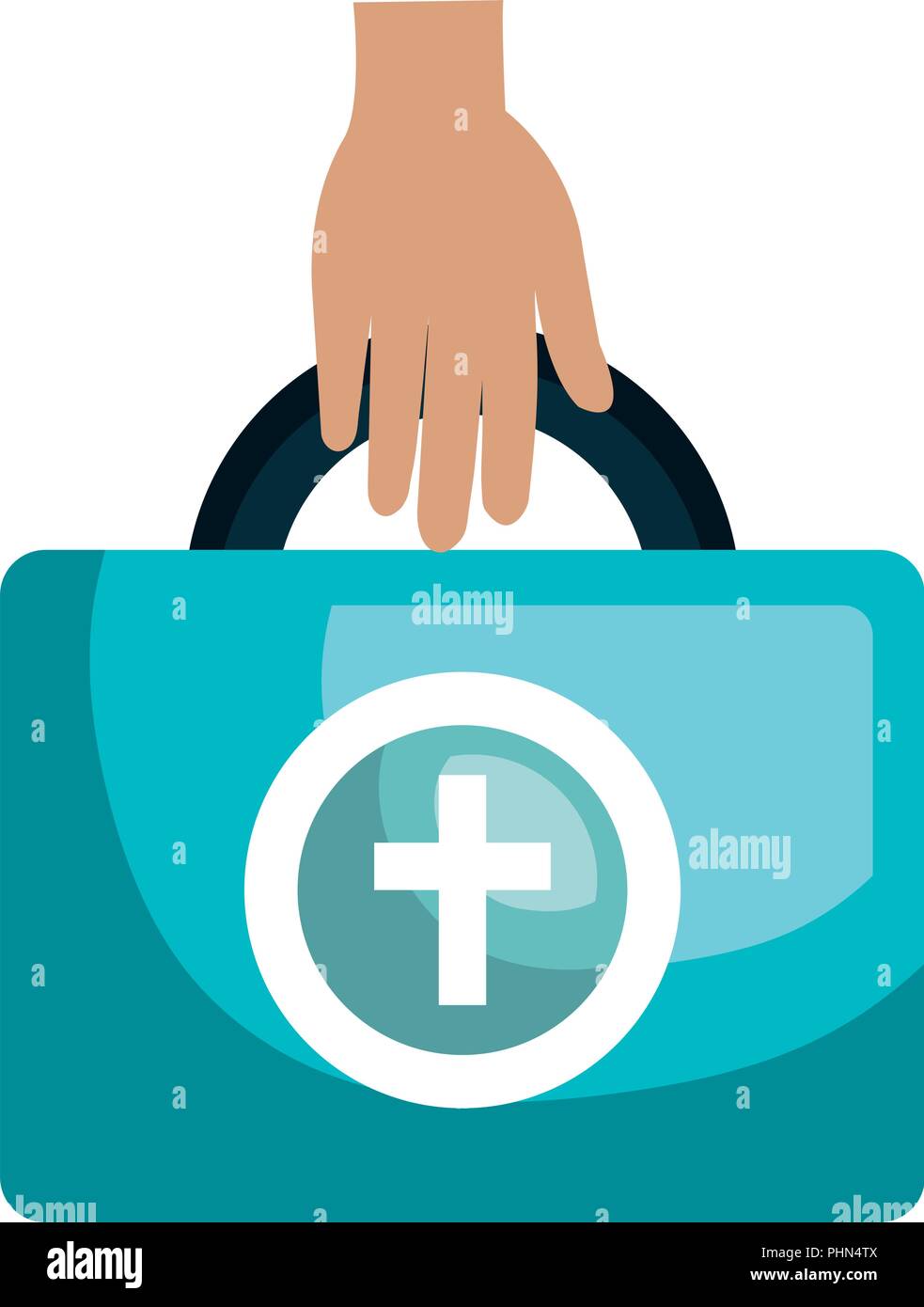 hand with medical kit vector illustration design Stock Vector Image ...