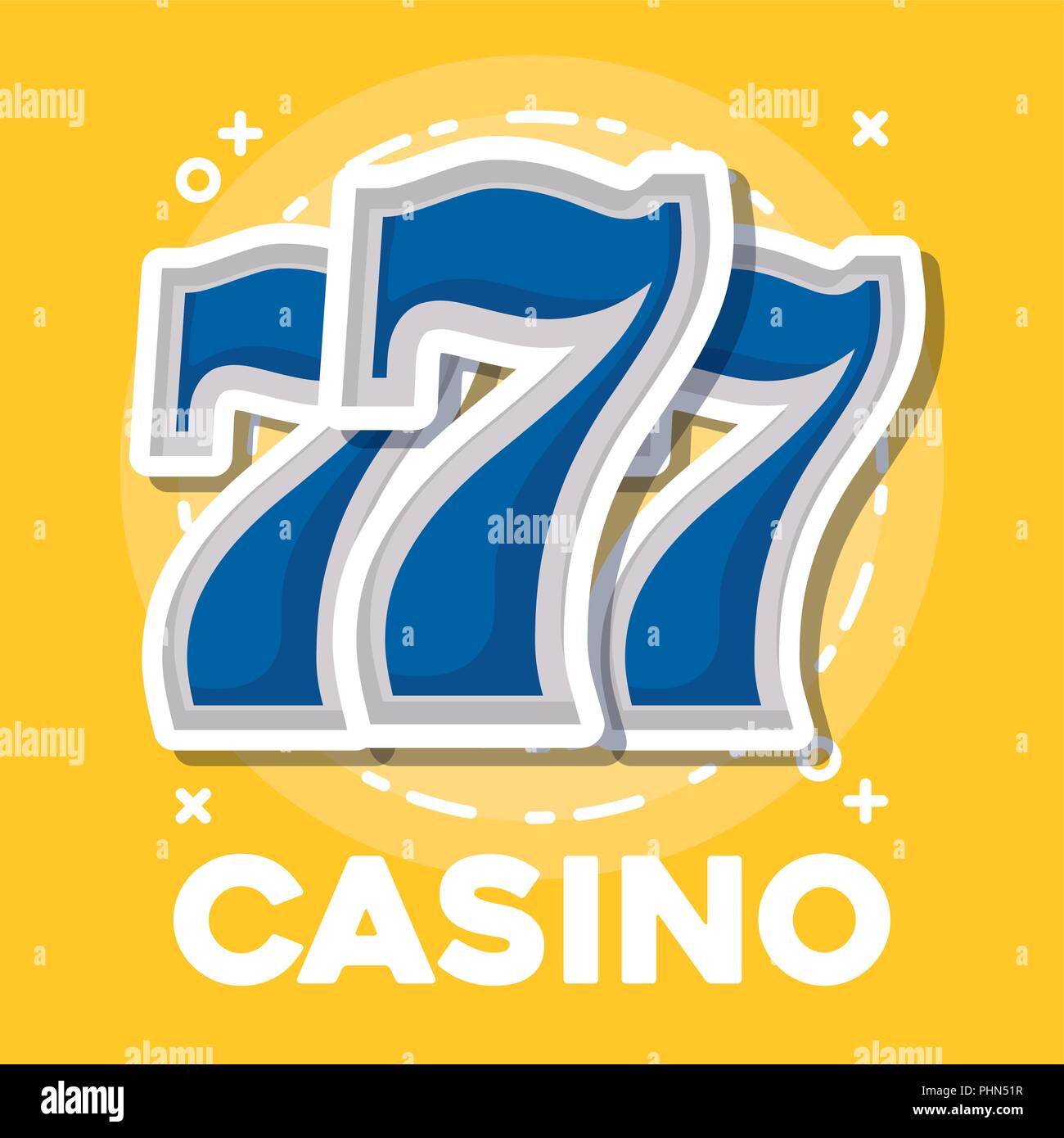 casino design with 777 icon over yellow background, colorful design ...