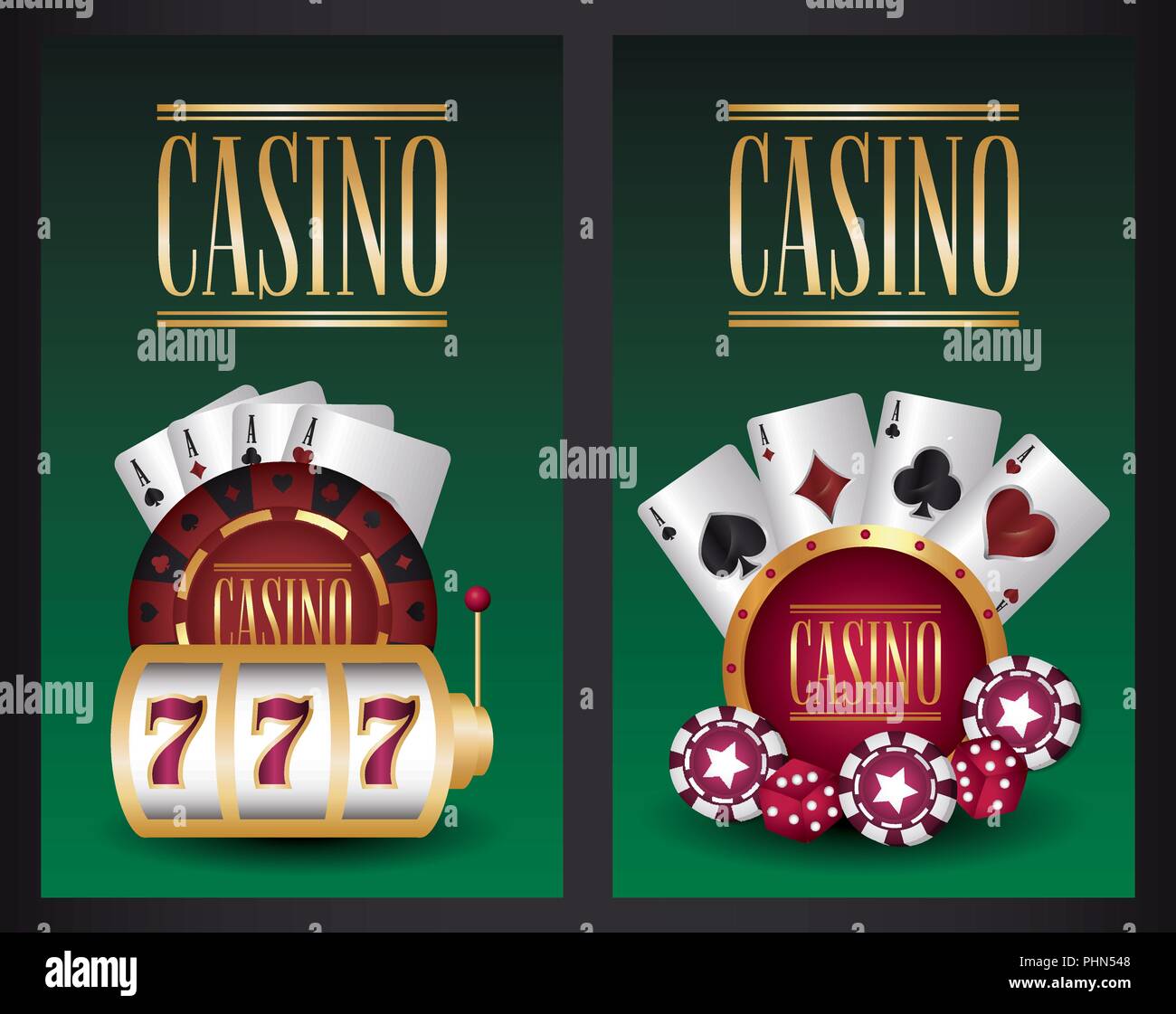 Casino design with jackpot and related icons over green background ...