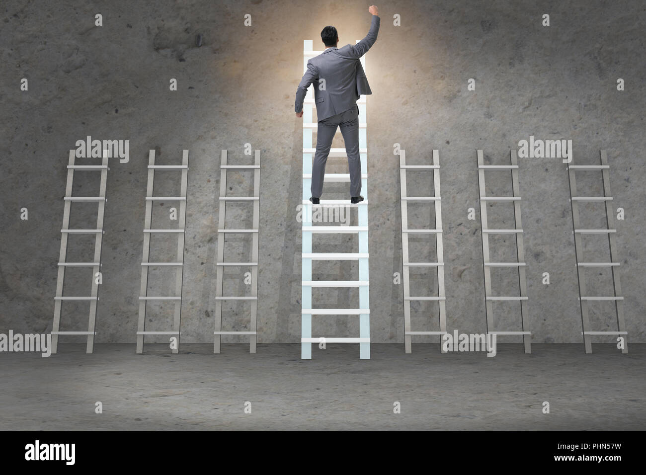 Career progression concept with various ladders Stock Photo - Alamy