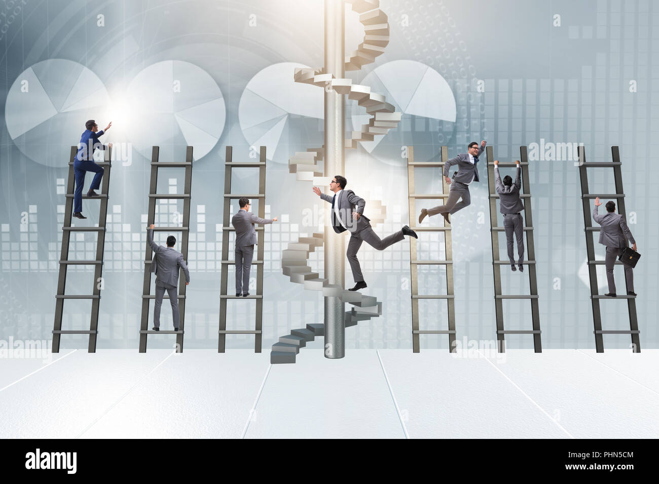 Competition concept with businessman beating competitors Stock Photo ...