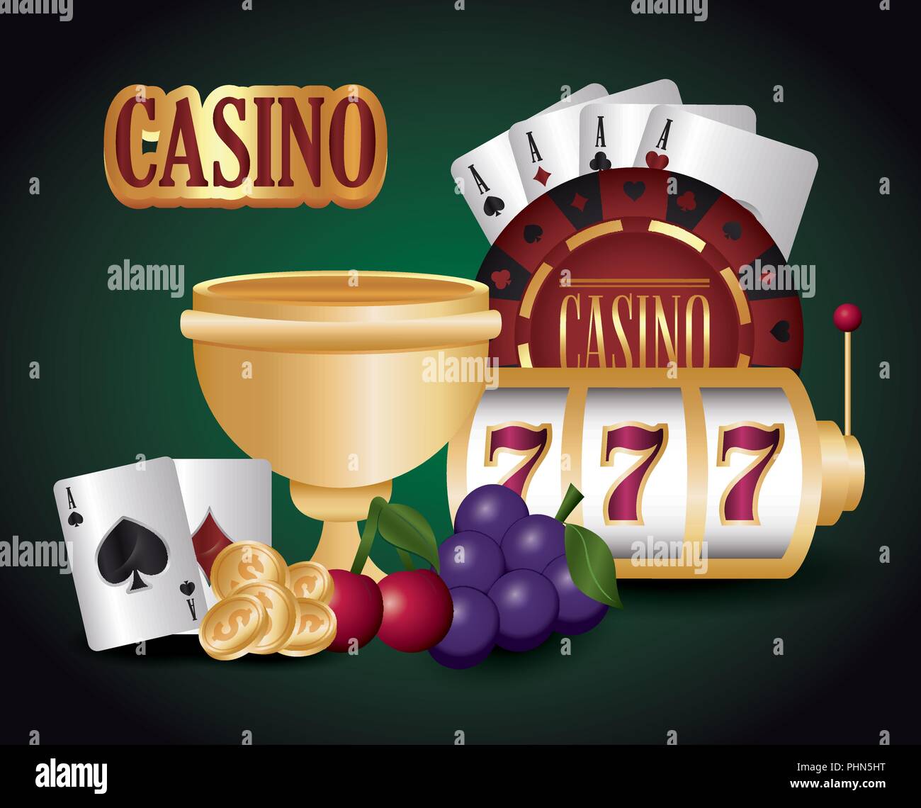 casino design with jackpot and related icons over green background ...